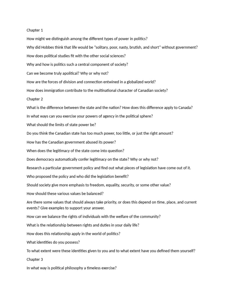 Political Science Questions | PDF