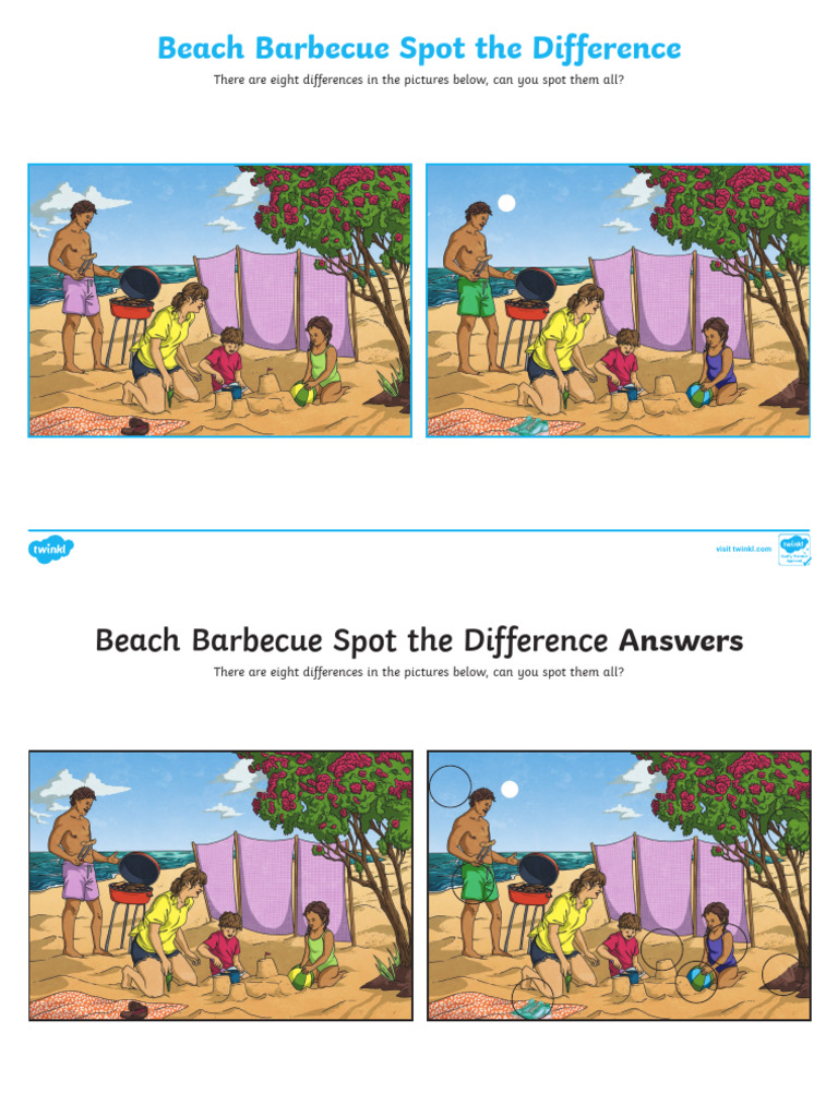 Beach Barbecue Spot the Difference | PDF