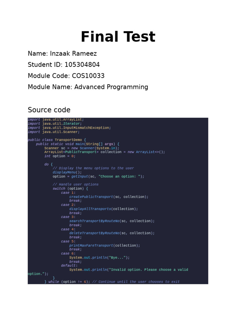 Advanced Progamming Final | PDF