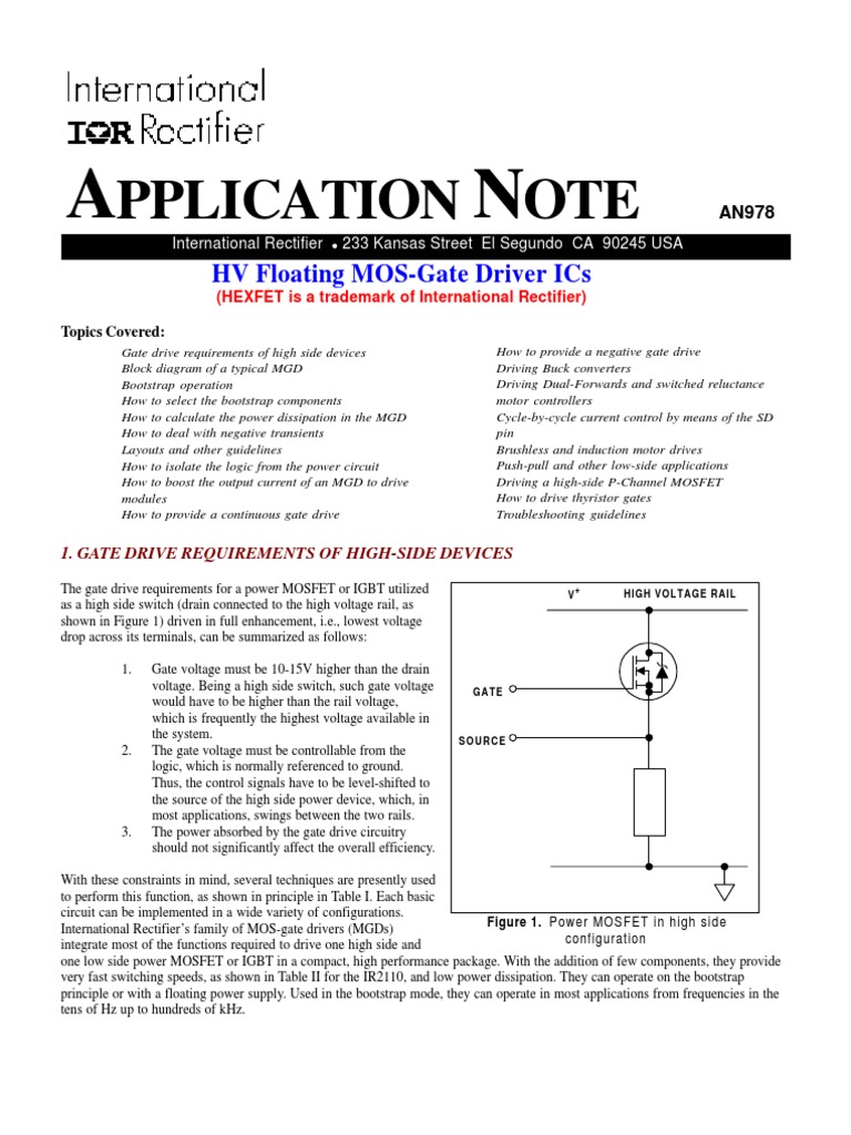 An-978 HV Floating MOS Gate Drivers | PDF