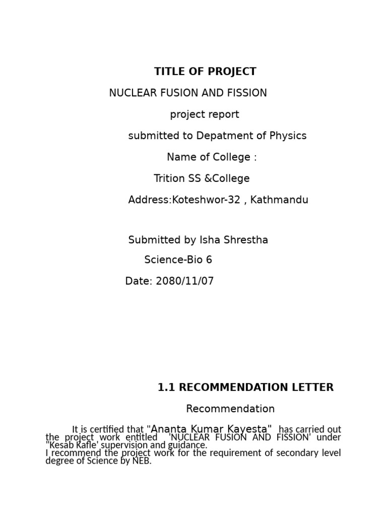 Physics Project | PDF