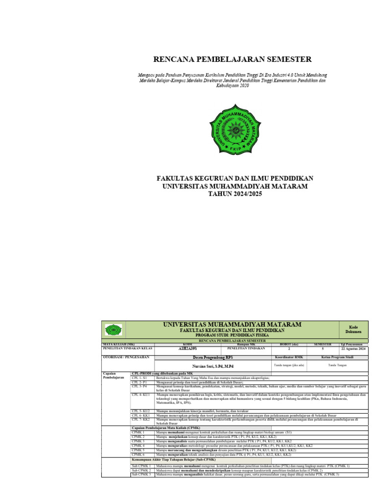 RPS UMMAT - OBE - PTK Fiks Mahasiswa | PDF