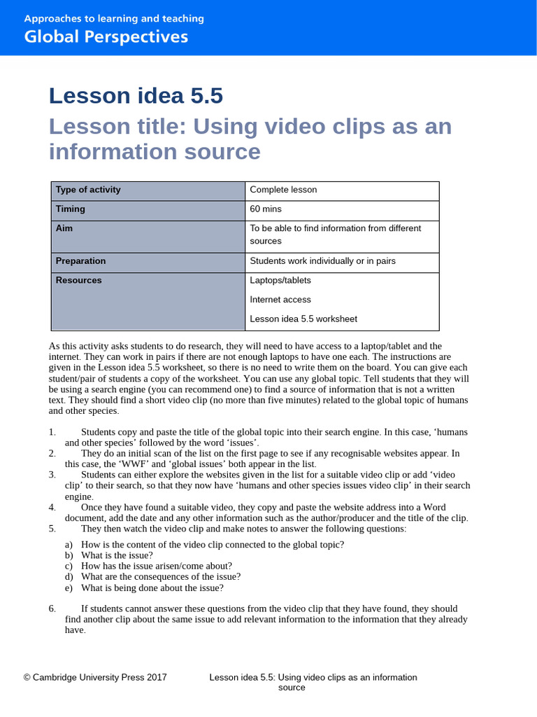 GP - Lesson Idea 5.5 | PDF