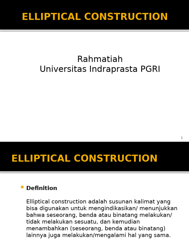 Elliptical Constructions | PDF