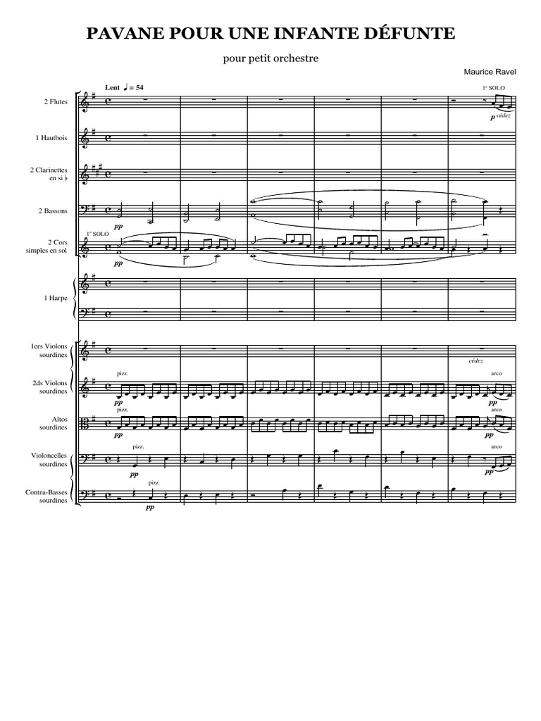 Ravel_-_Pavane_pour_une_infante_dfunte_orchestral_version | PDF Ravel_-_Pavane_pour_une_infante_dfunte_orchestral_version | PDF