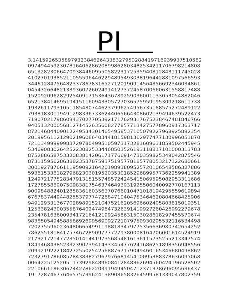 1 Million Digit of Pi | PDF
