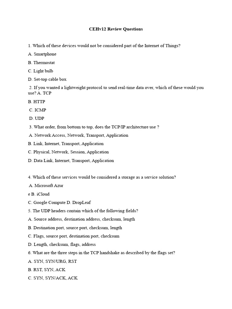 CEHv12 Review Questions | PDF