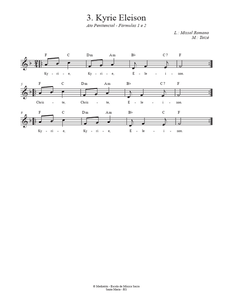 Kyrie Eleison 2 - Score | PDF