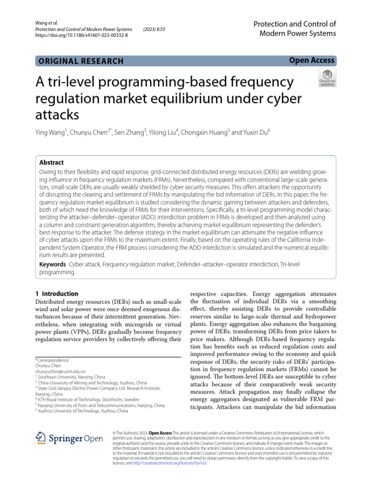 A tri-level programming-based frequency | PDF