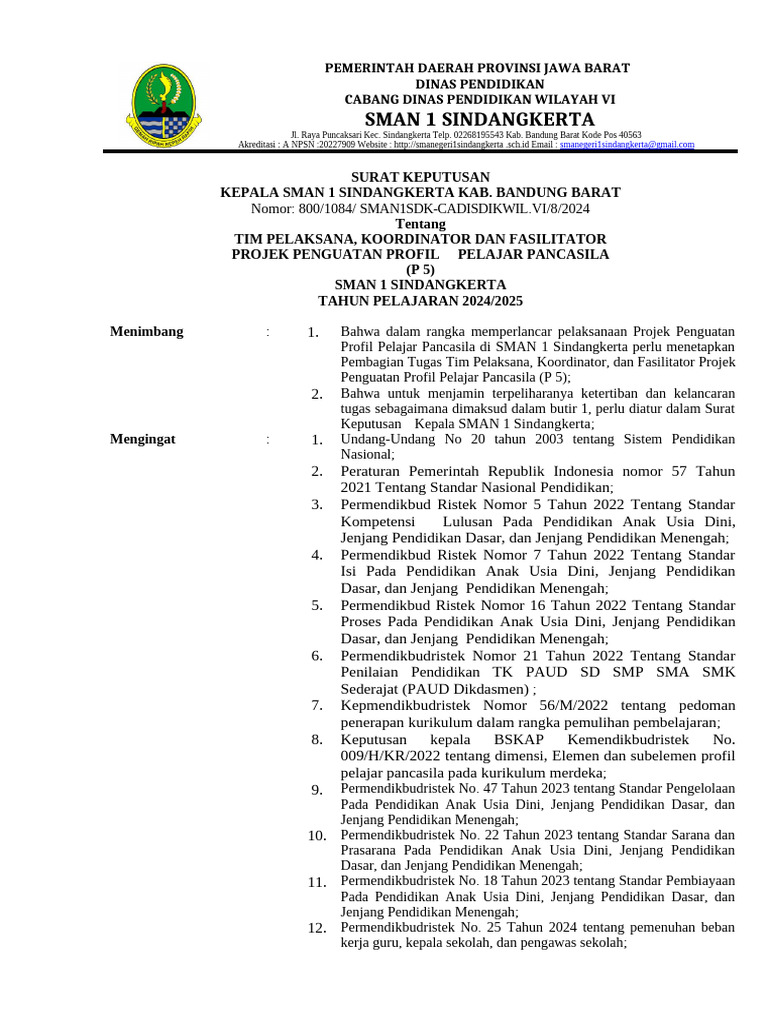 SK Tim P5 JADI 2024 | PDF