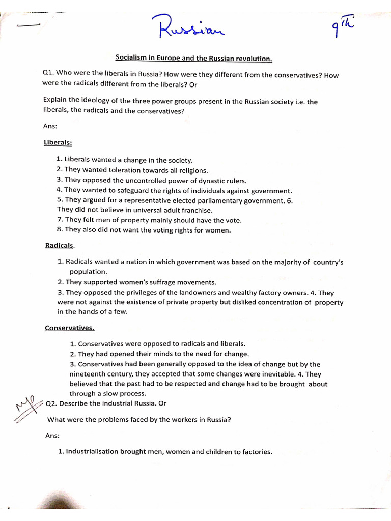 Worksheet Russian Revolution 9th History | PDF