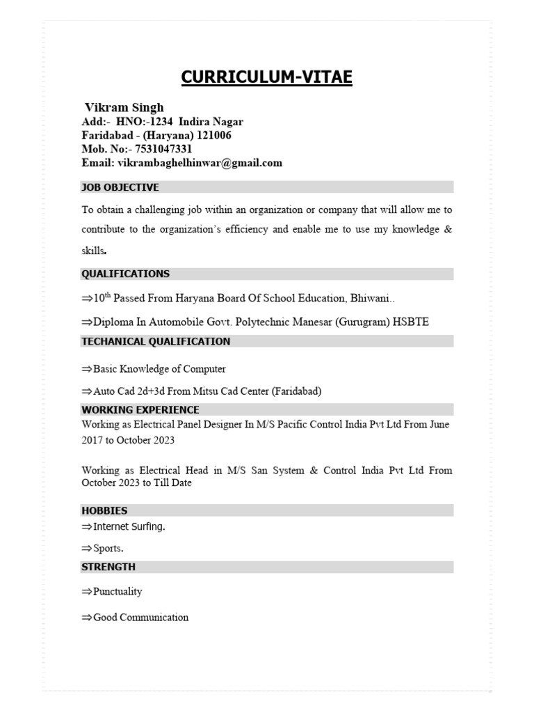 Vikram Singh Resume | PDF