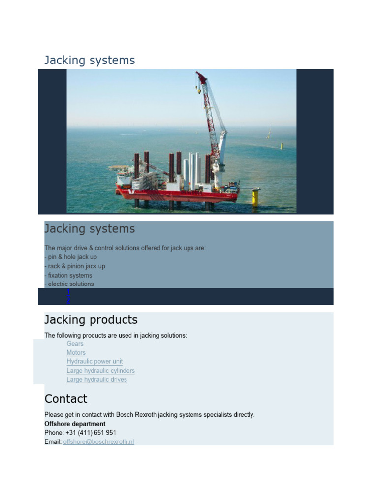 Jacking System | PDF