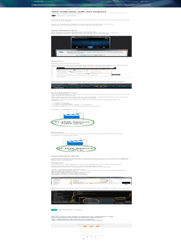 TOS Indicator Will Not Import - Simpler Trading Help Center | PDF ...