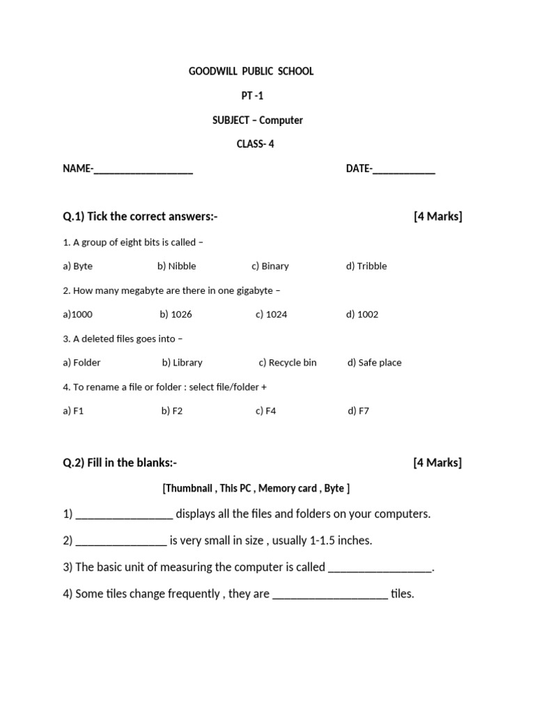 Class 4 Computer | PDF