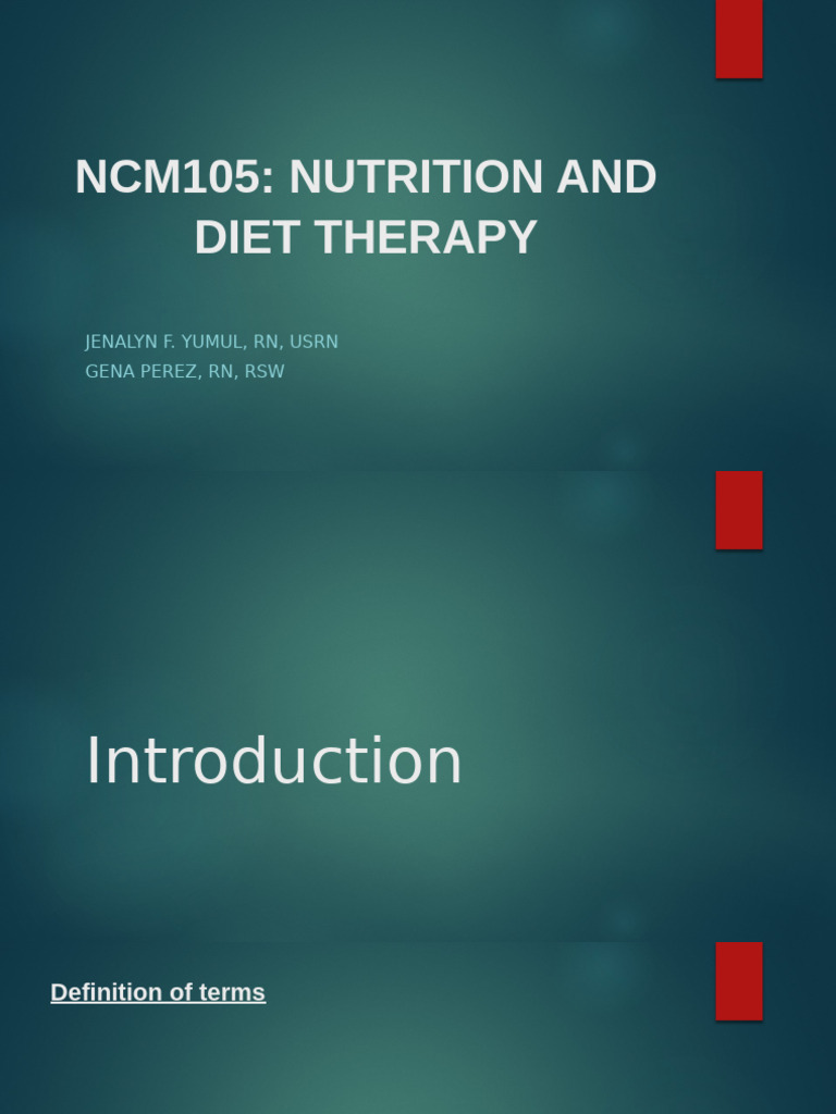 NCM105 Nutri | PDF