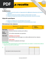 Lecture et compréhension des recettes CE1 | PDF | Cuisine | Lexique