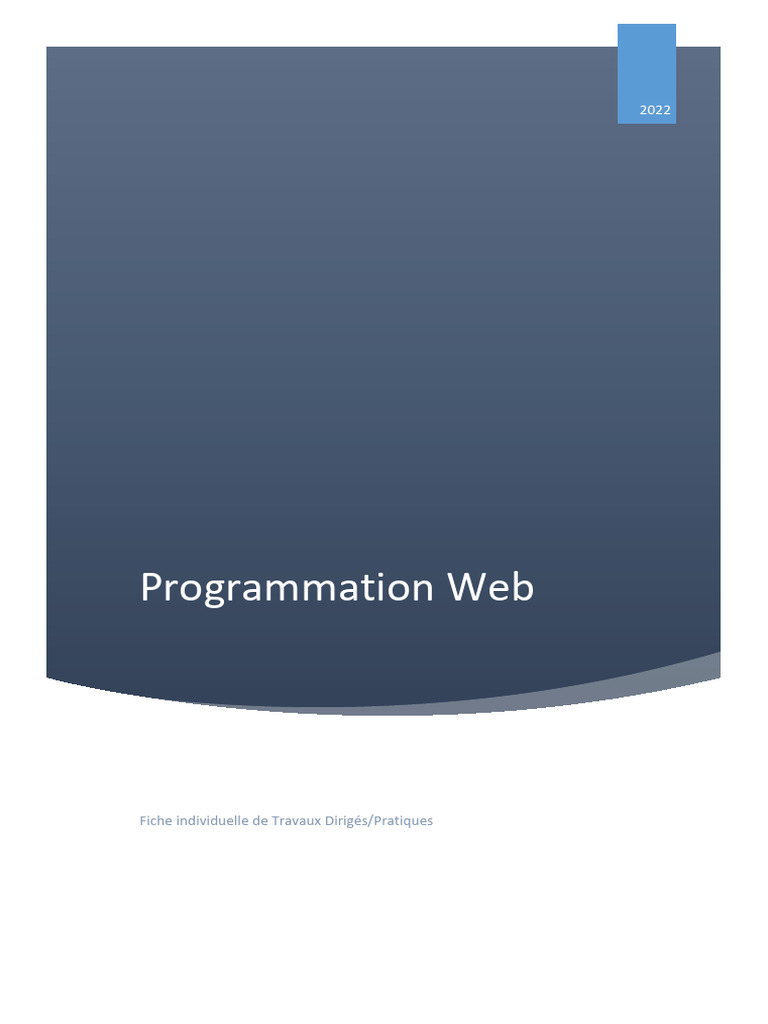 Fiche de TD-TP-Programmation WEB | PDF