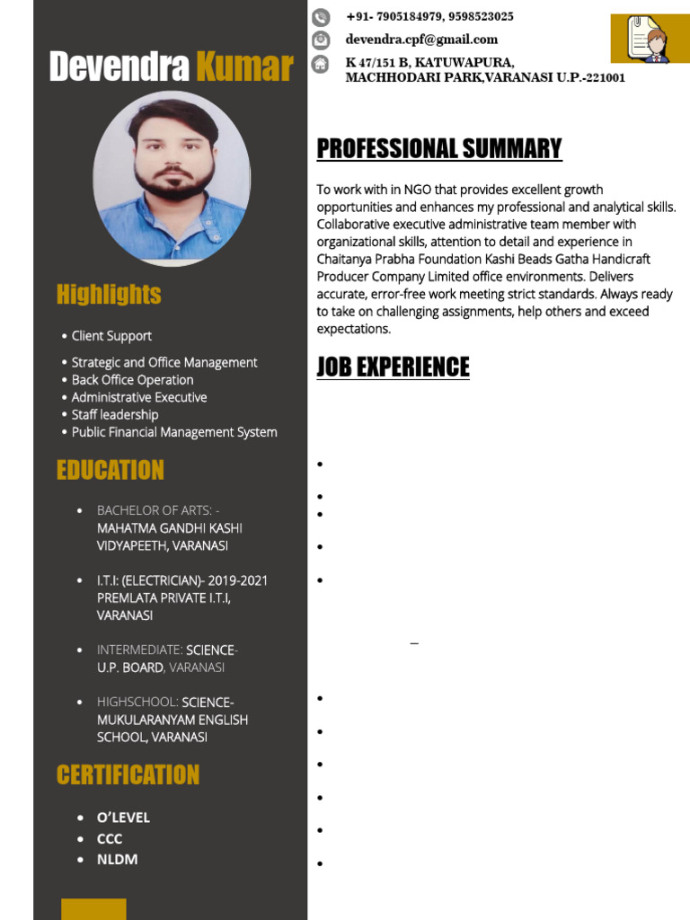 Devendra Resume | PDF | Business | Career & Growth