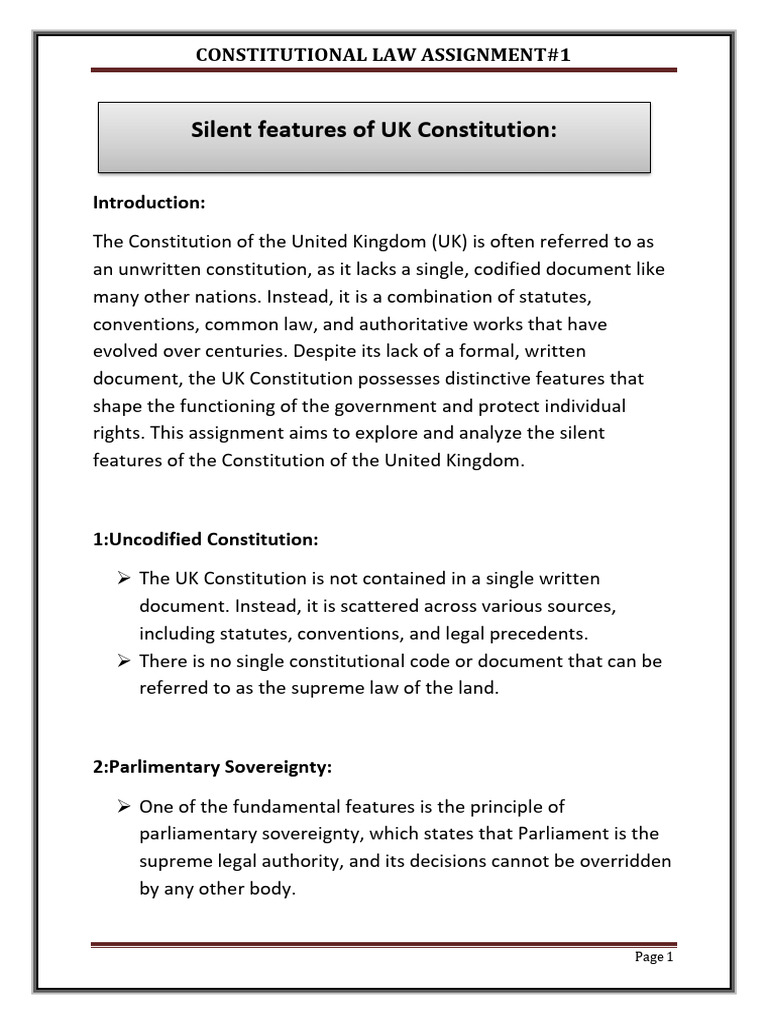 Constitutional Law Assignment#1 | PDF