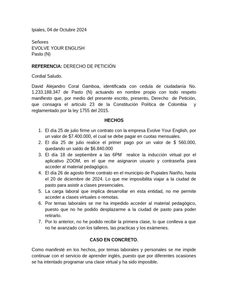 OFICIO DAVID EVOLVE your English | PDF