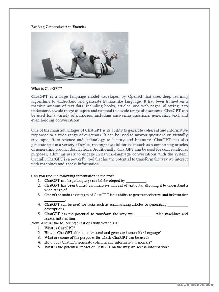 Reading Comprehension On ChatGPT | PDF