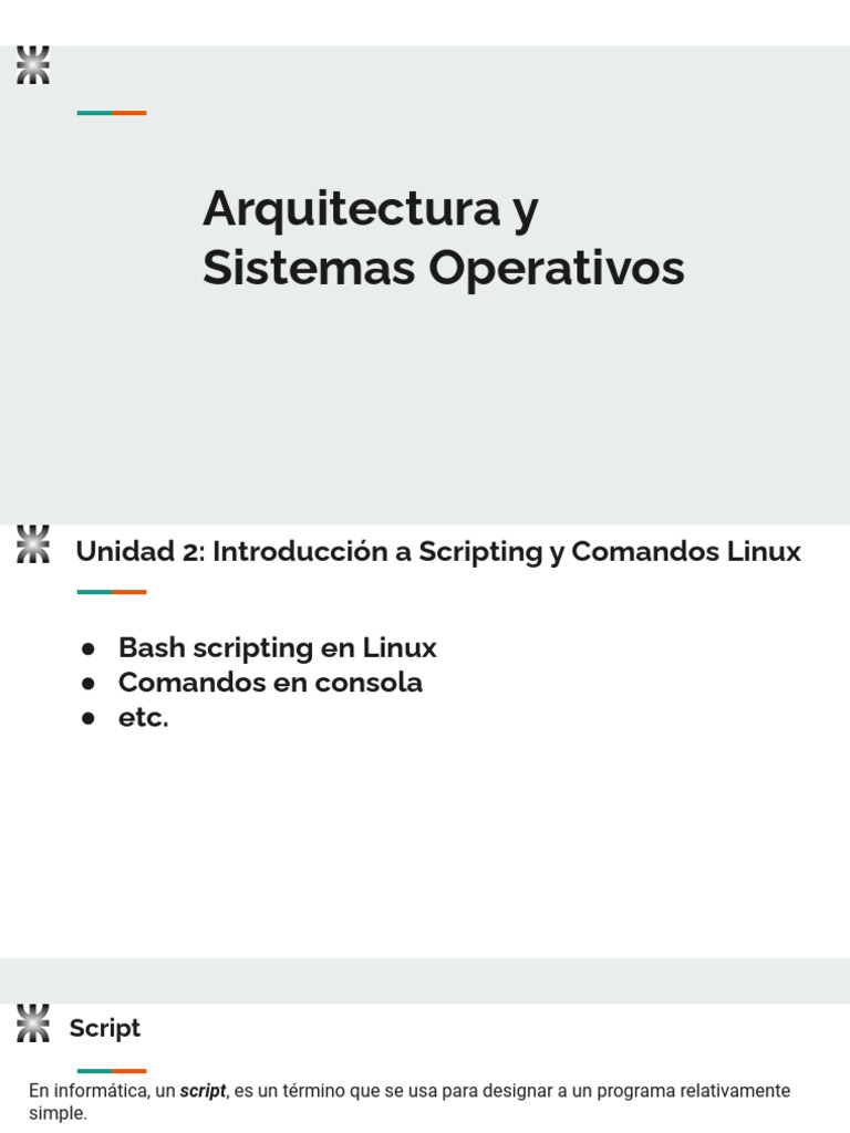 02 - Teoría Unidad 2. Scripting Bash - Comandos Linux | PDF