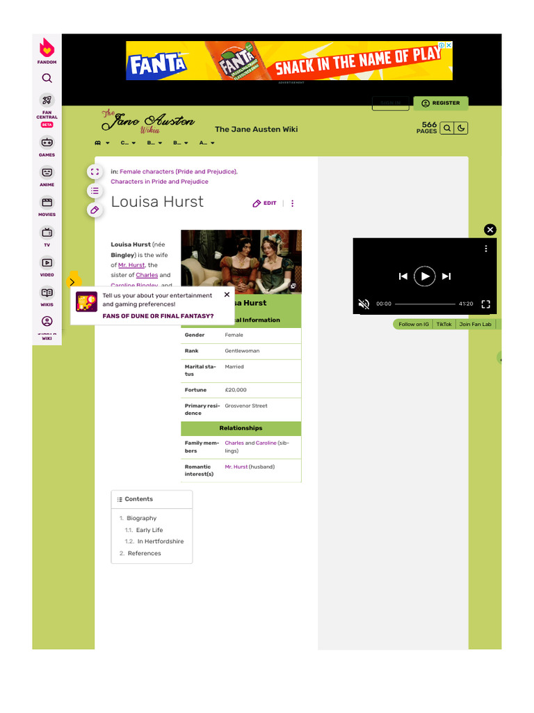 Louisa Hurst - The Jane Austen Wiki - Fandom | PDF