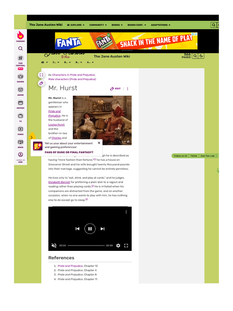 Mr. Hurst - The Jane Austen Wiki - Fandom | PDF