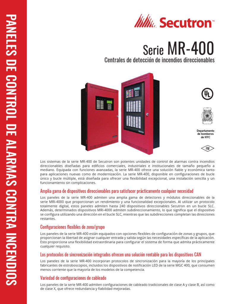 MR-400: Paneles de Alarma Clase A/B | PDF | Computers