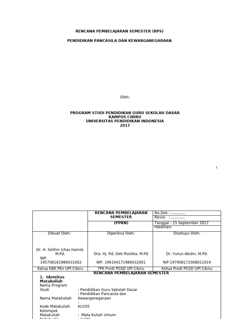 RPS PPKN PGSD Fauzi | PDF