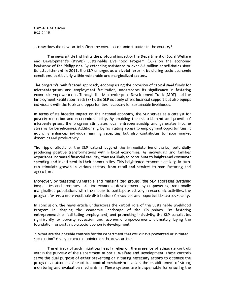 Cacao, Camielle - Research News Article | PDF | Poverty Reduction ...