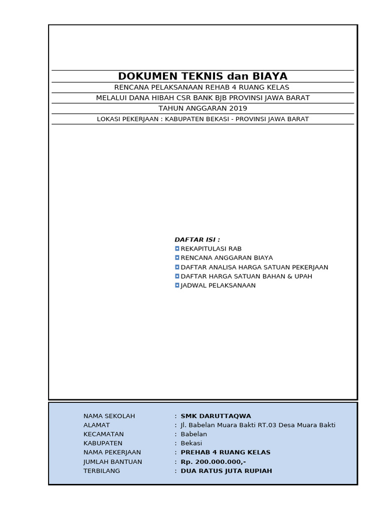 RAB 2 RKB 1 DIBAWAH 1 DIATAS (2 LANTAI) Atap Baja Ringan IT DARUTTAQWA | PDF