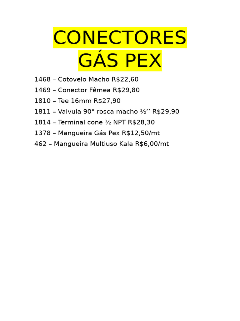 Conectores Gás Pex | PDF