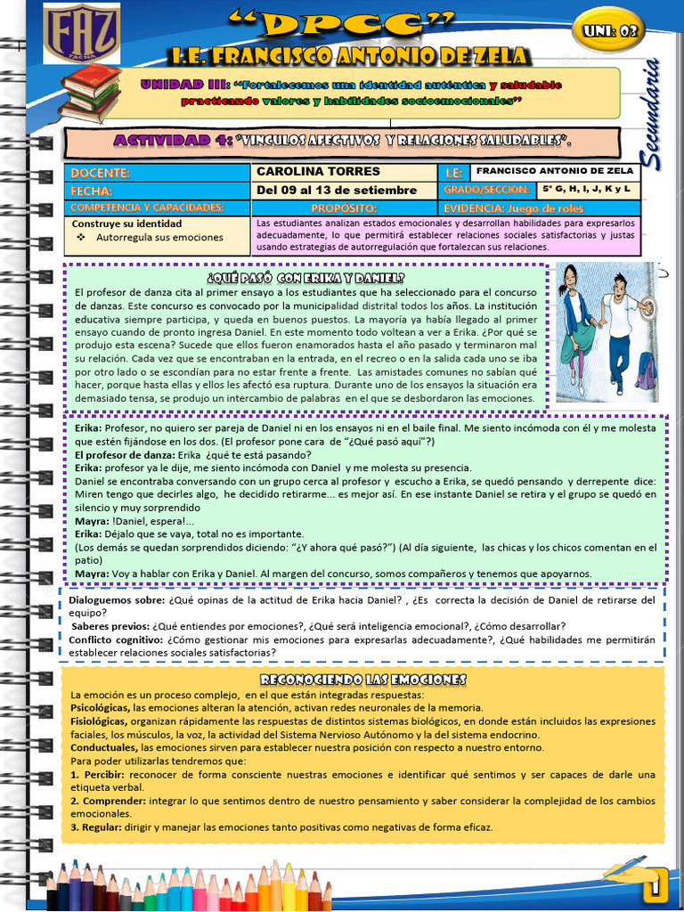 5°DPCC. Sesión N°4-U3 | PDF