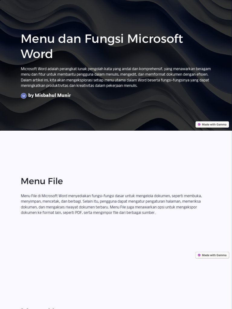 Menu Dan Fungsi Microsoft Word | PDF