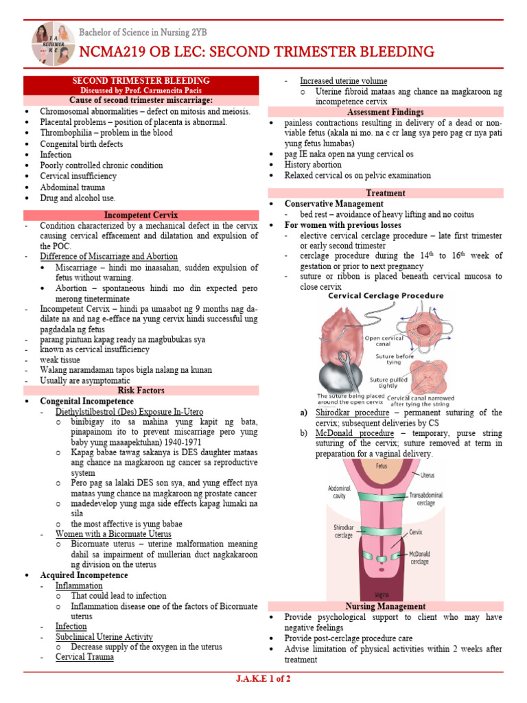 WK3 - Second Trimester Bleeding | PDF