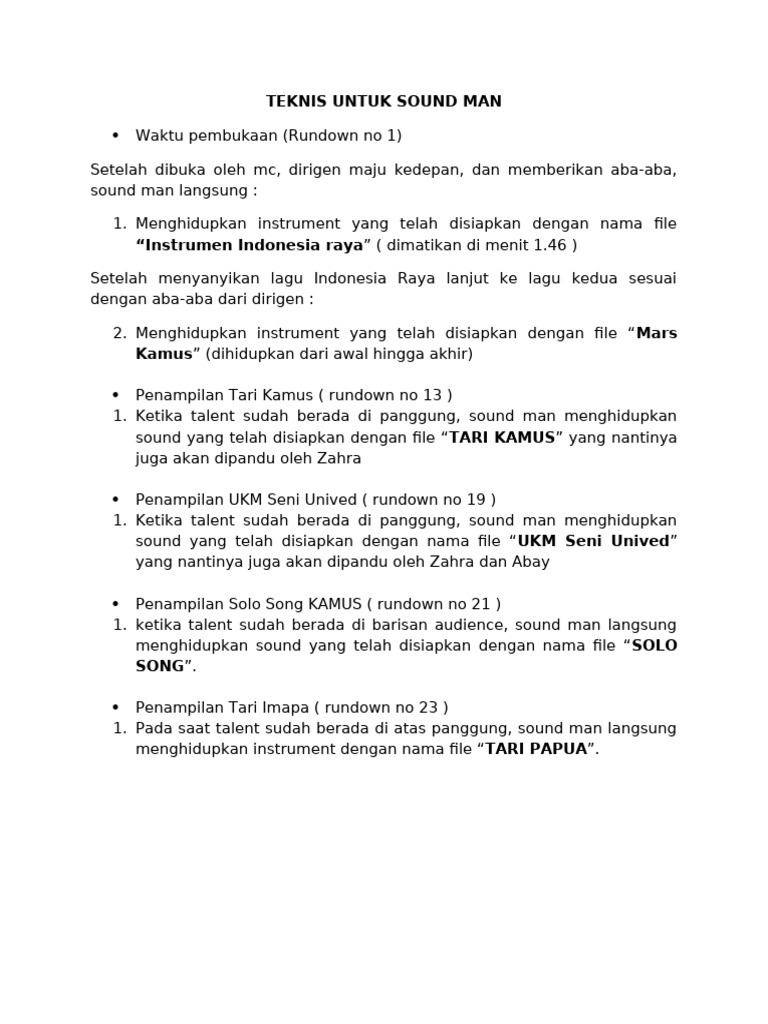 Teknis Untuk Sound Man | PDF