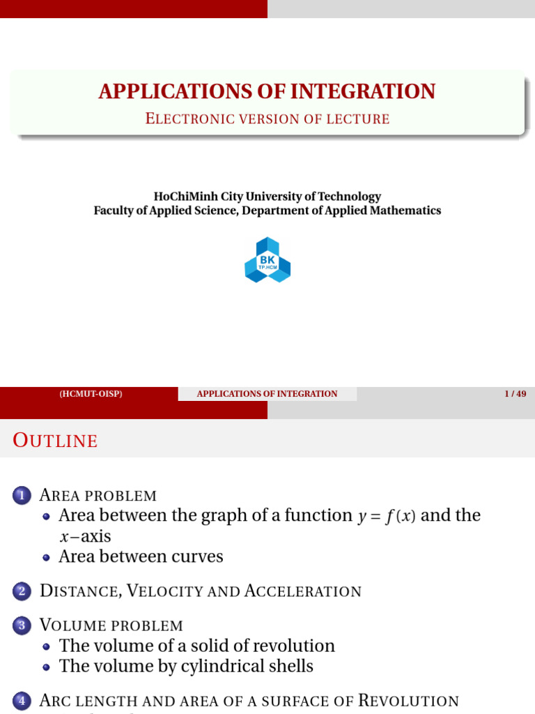 Application of Integration | PDF