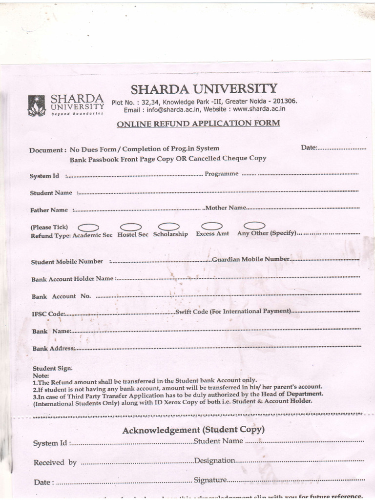 Refund Form | PDF