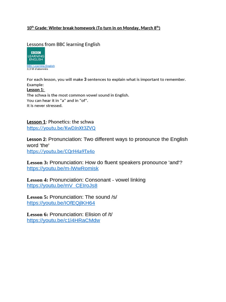 Pronunciation From BBC Learning English | PDF