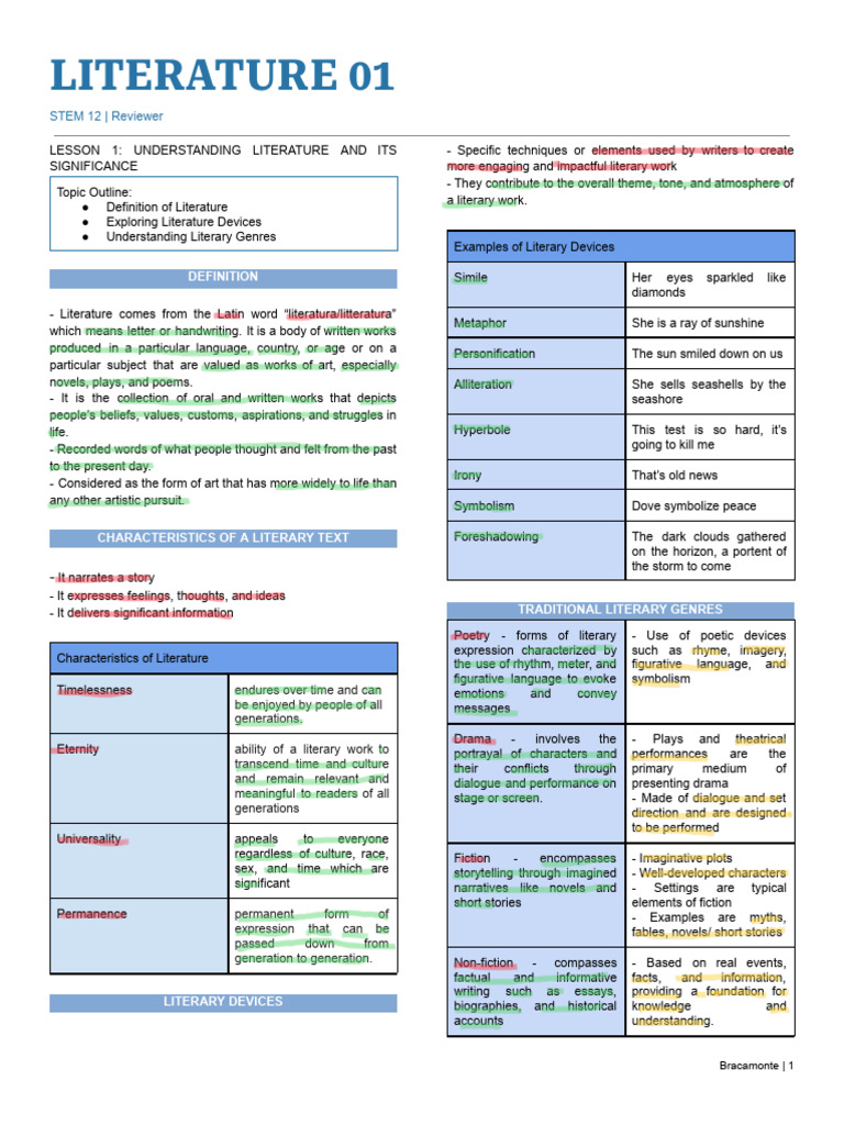 Literature Notes | PDF