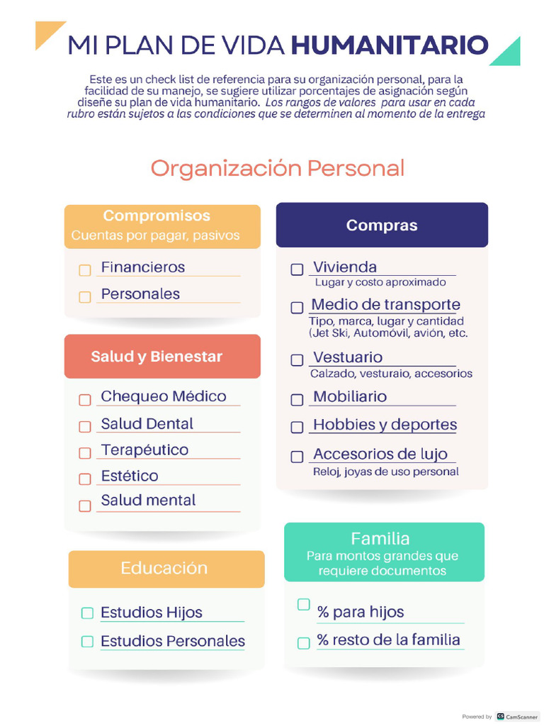 Mi Plan de Vida Humanitaria | PDF