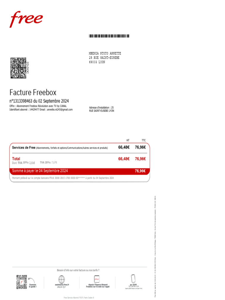 Facture Free 202409 14429477 1313398463 PDF | PDF