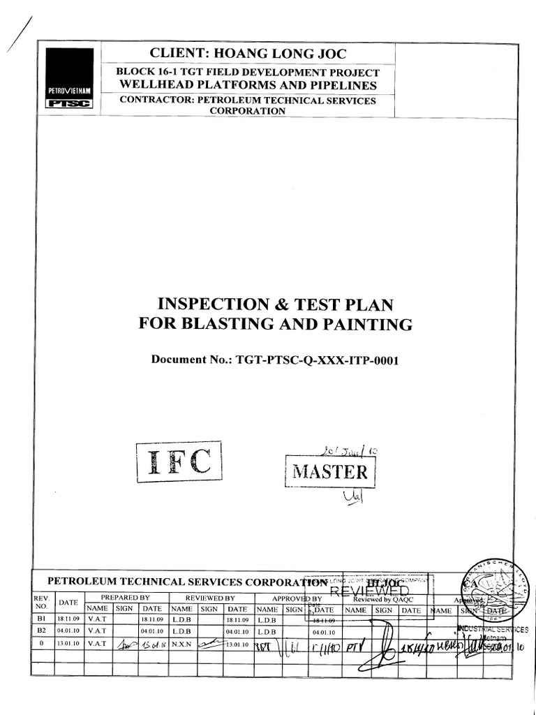 TGT-PTSC-Q-XXX-ITP-0001 - 0 - Inspection & Test Plan For Blasting and ...