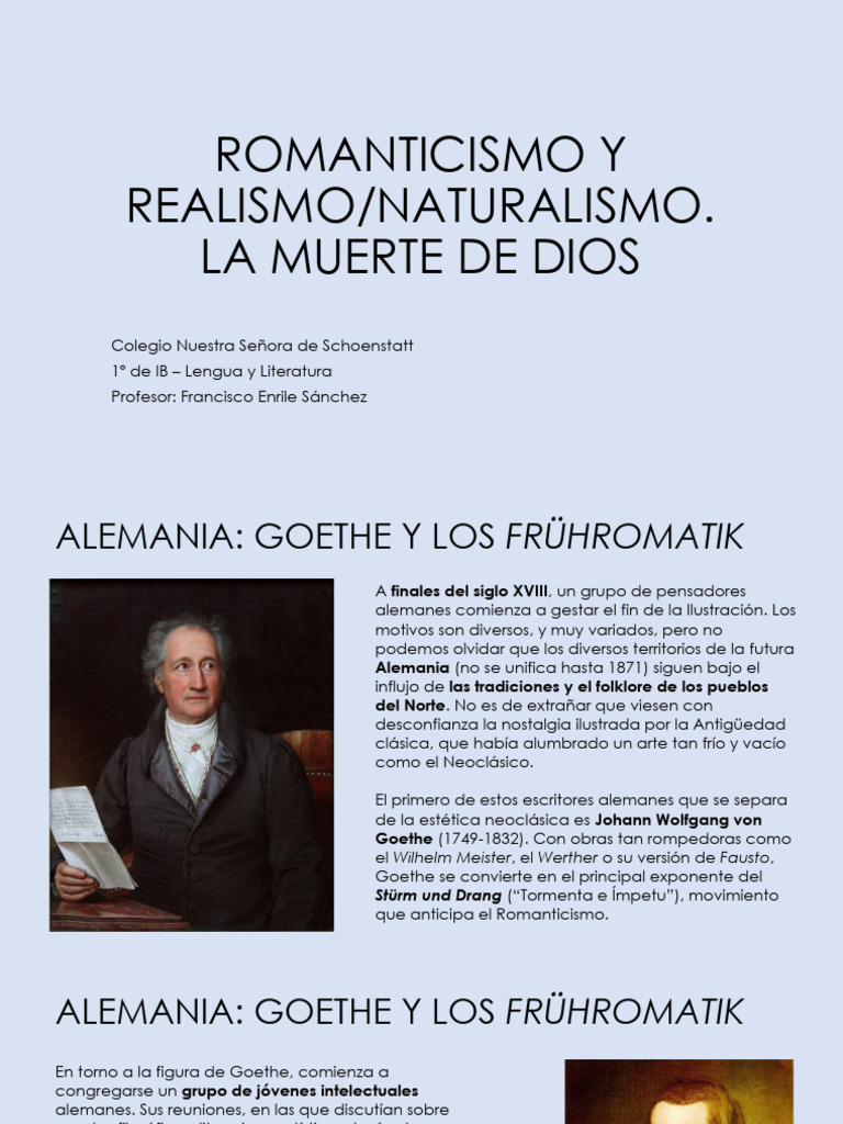 Unidad 4. Romanticismo y Realismo-Naturalismo | PDF