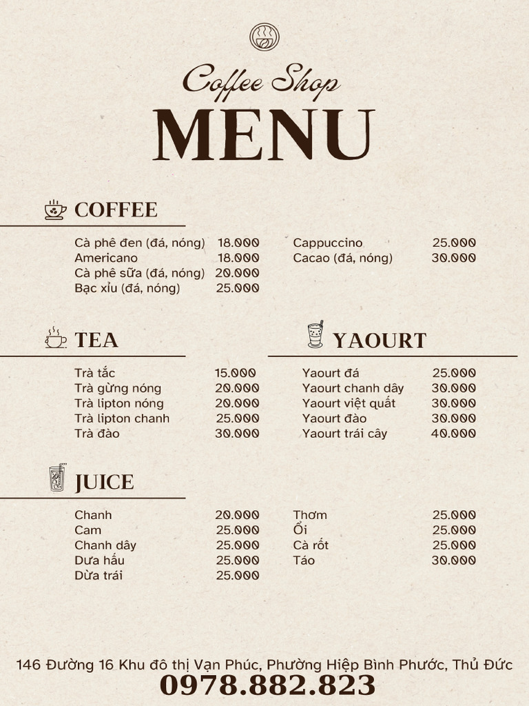White and Black Modern Minimalist Cafe Menu | PDF