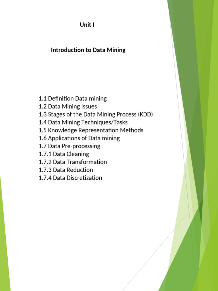 Unit 1 Introduction To Data Mining | PDF Unit 1 Introduction To Data Mining | PDF