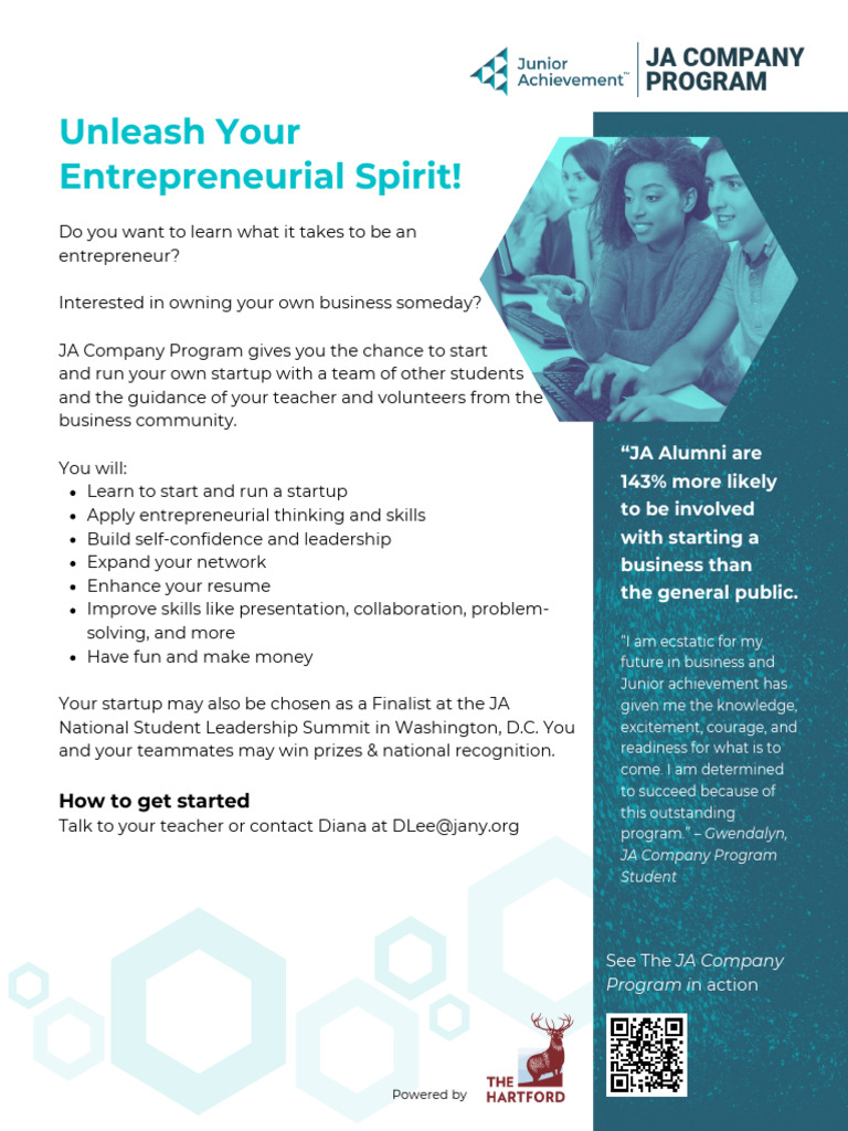 JA Company Program 2023-24 Student Flyer | PDF | Career & Growth | Business