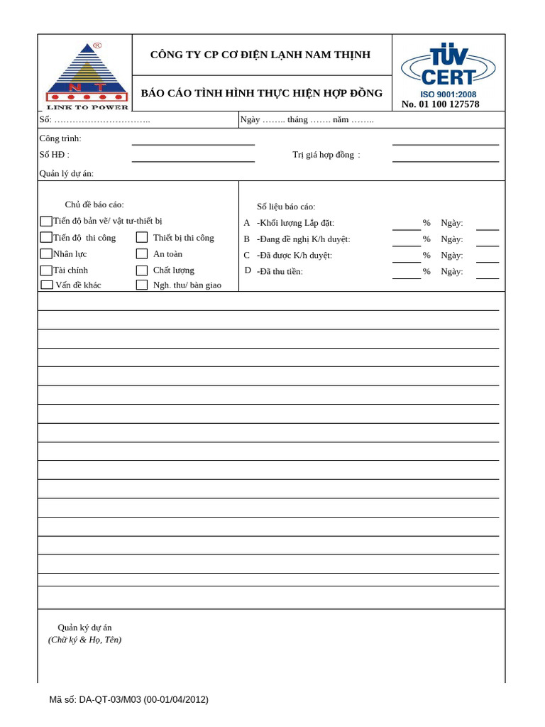 Da-Qt-03-M03 - Bao Cao Thuc Hien Hop Dong | PDF